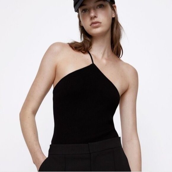 Zara | Tops | Zara Ribbed One Shoulder Tank S | Poshmark